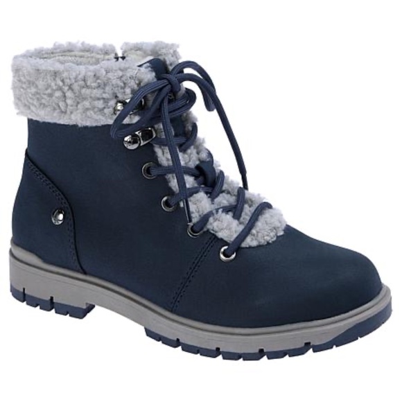 Sporto | Shoes | Sporto Boots 2 W Wide Navy Blue Water Resistant Faux ...